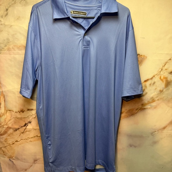 Pebble Beach | Shirts | Pebble Beach Blue Polo Shirt Lightweight ...
